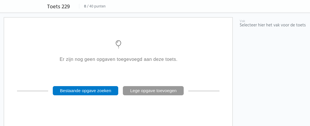 Toets aanmaken in ToetsPers